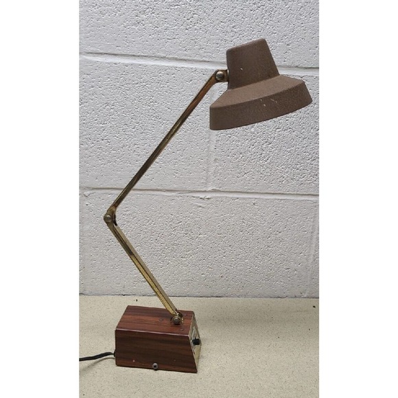 Tensor | Other | Vintage Tensor Desk Lamp Brass Walnut 650 Swivel Head ...